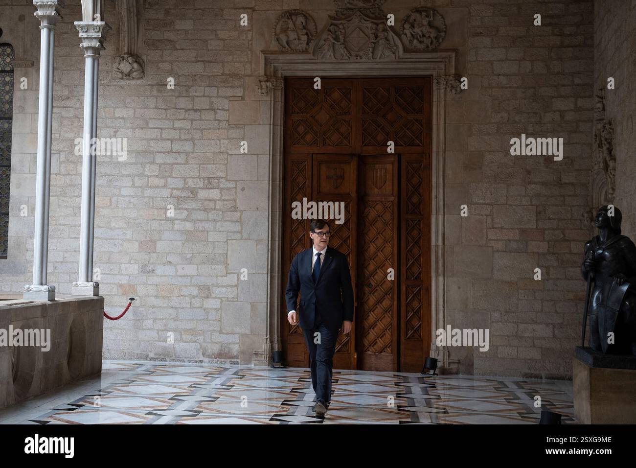 The president of the Generalitat, Salvador Illa, during a meeting on ...