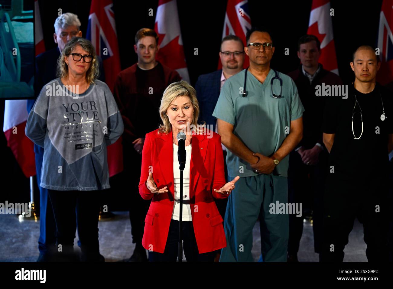 Ottawa, Canada. 24th Feb, 2025. Ontario Liberal Leader Bonnie Crombie ...