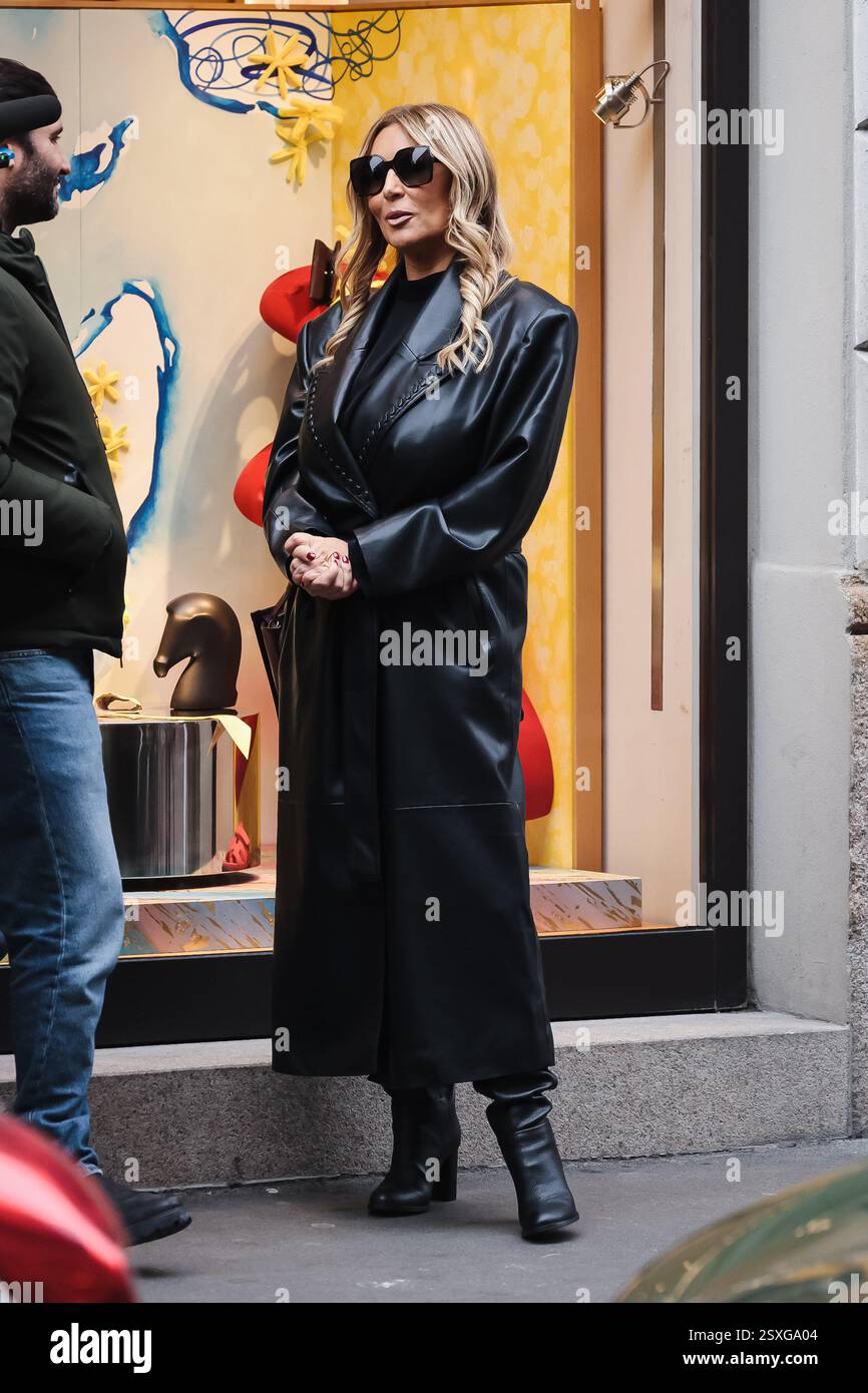 Milan, Italy. 24th Feb, 2025. Milan, Celebrity Sightings - Selvaggia ...