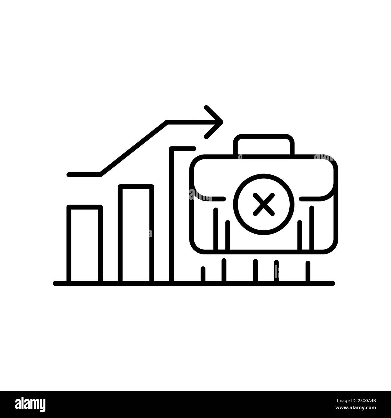 Employment discrimination black line icon. Vector isolated element ...