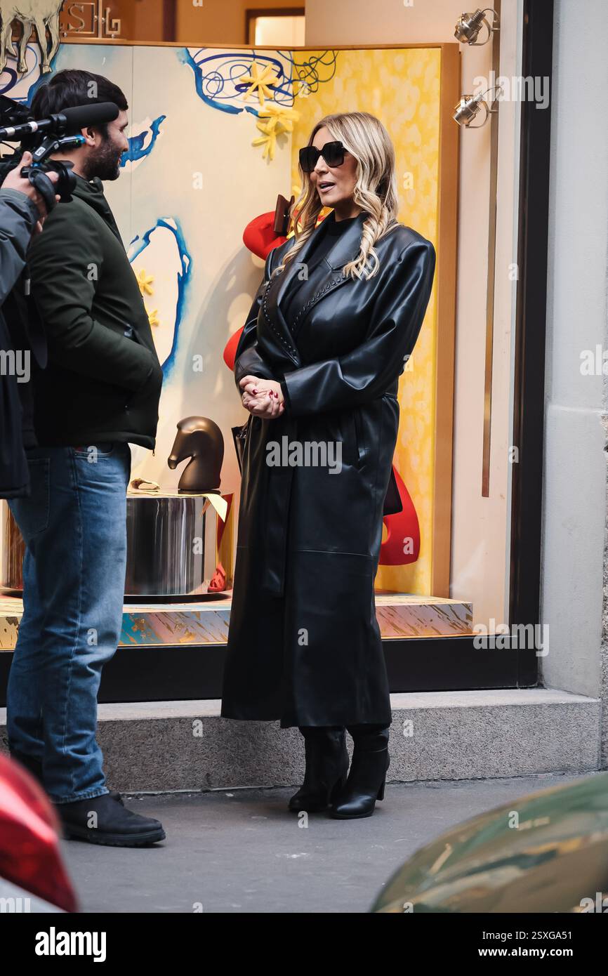 Milan, Italy. 24th Feb, 2025. Milan, Celebrity Sightings - Selvaggia ...