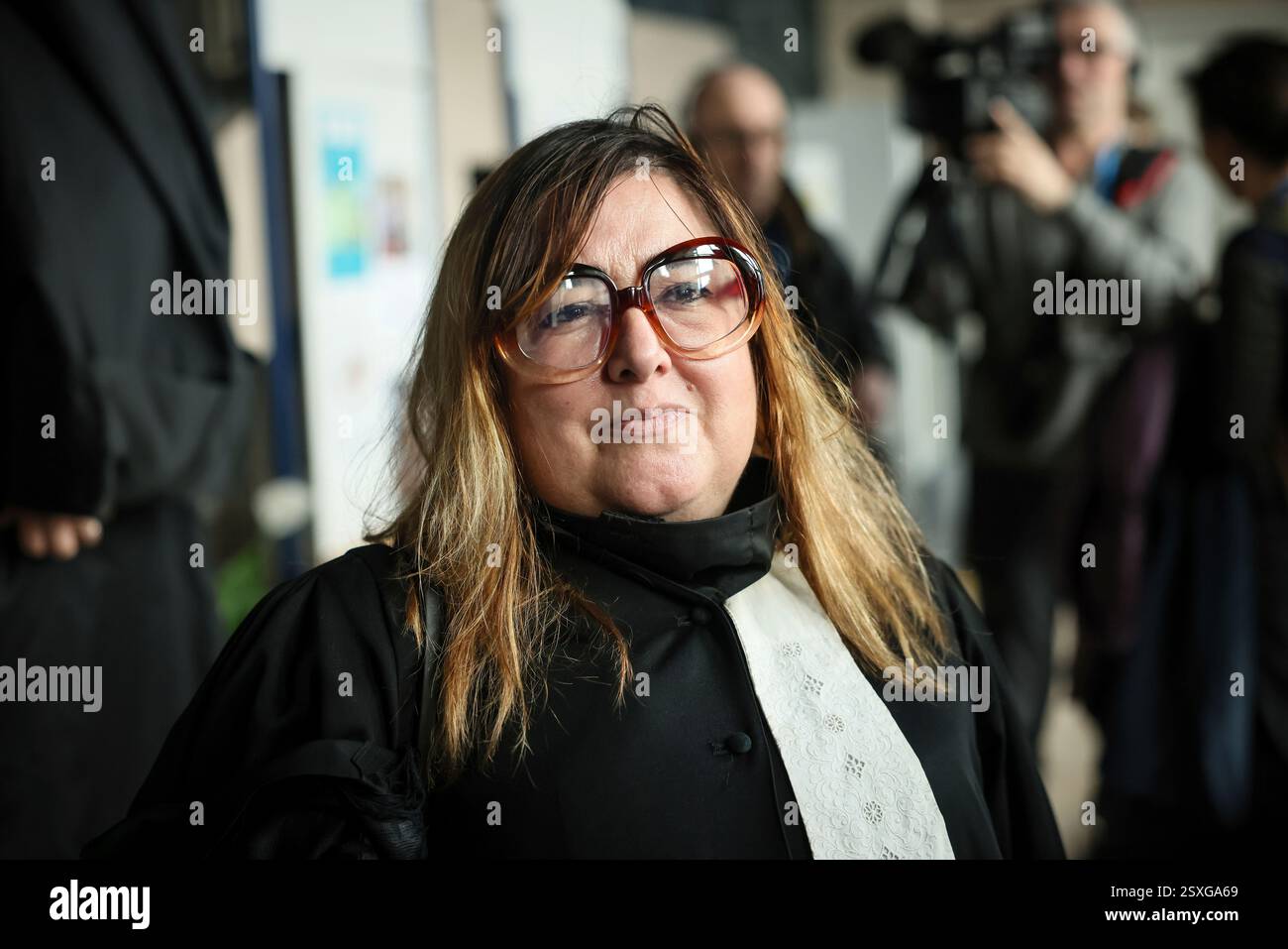 Lawyer Francesca Satta at the Vannes courthouse, western France, during ...
