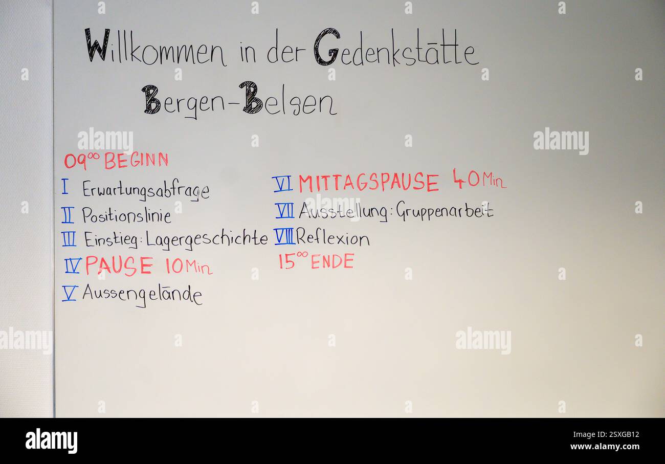 Bergen, Germany. 17th Feb, 2025. "Welcome to the Bergen-Belsen Memorial ...