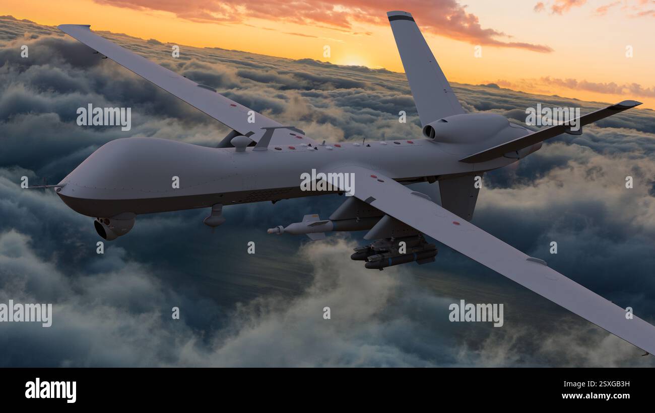 MQ-9 Reaper unmanned combat aircraft on mission Stock Photo - Alamy