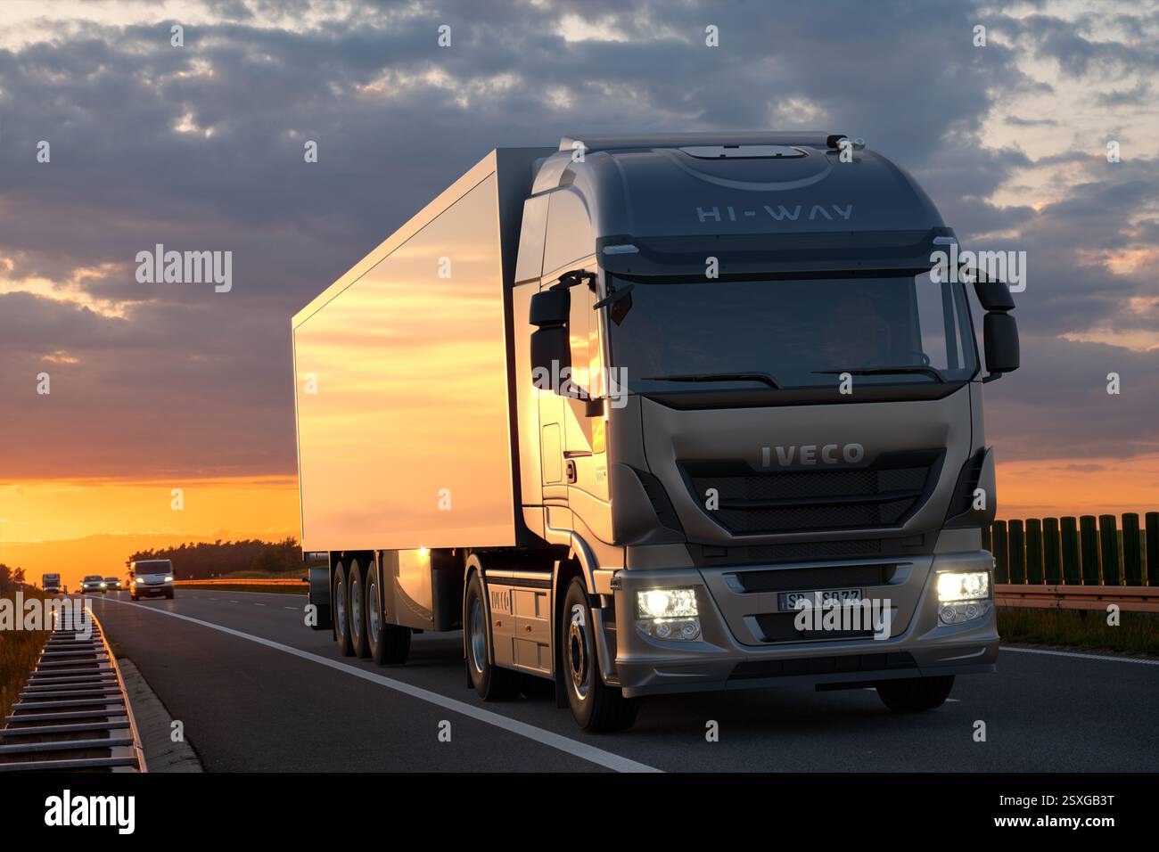 Iveco Stralis HI-WAY truck on the highway Stock Photo - Alamy