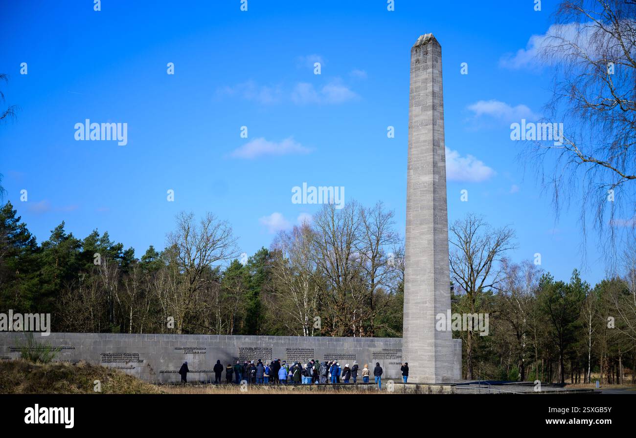 Bergen, Germany. 17th Feb, 2025. Visitors walk across the grounds of ...