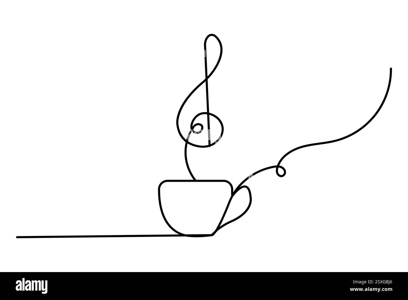 Coffee cup continuous one line art drawing of isolated outline vector ...