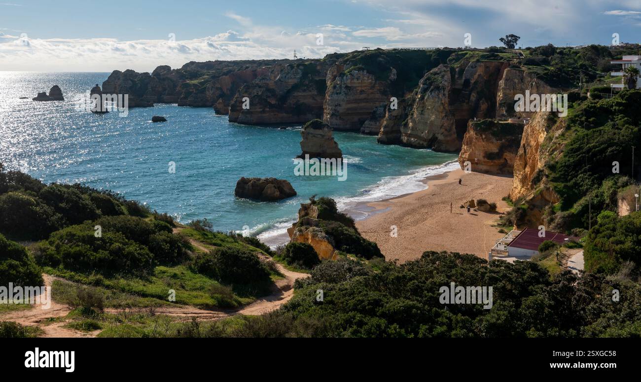 Praia da Dona Ana at sunrise, Lagos, Algarve, Portugal Stock Photo - Alamy
