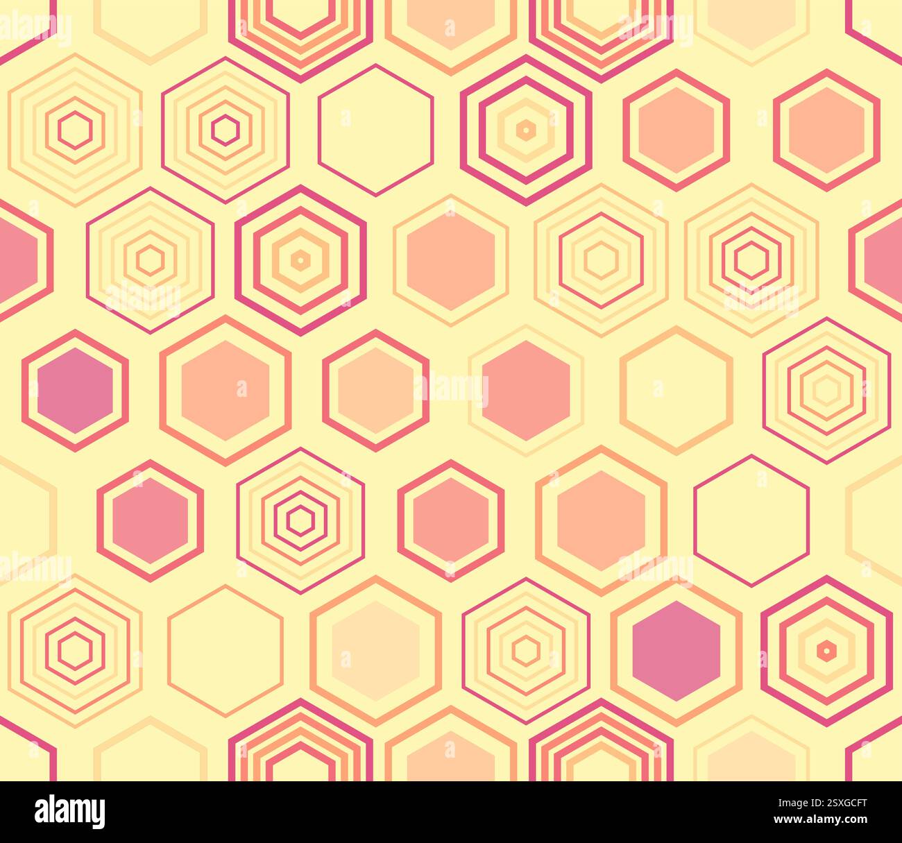 Mosaic background. Geometric shapes of varied style and color. Large hexagon shapes. Tileable ...