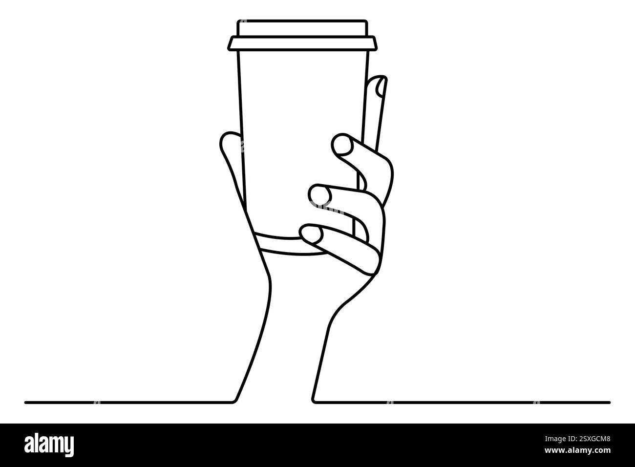 Coffee cup continuous one line art drawing of isolated outline vector ...