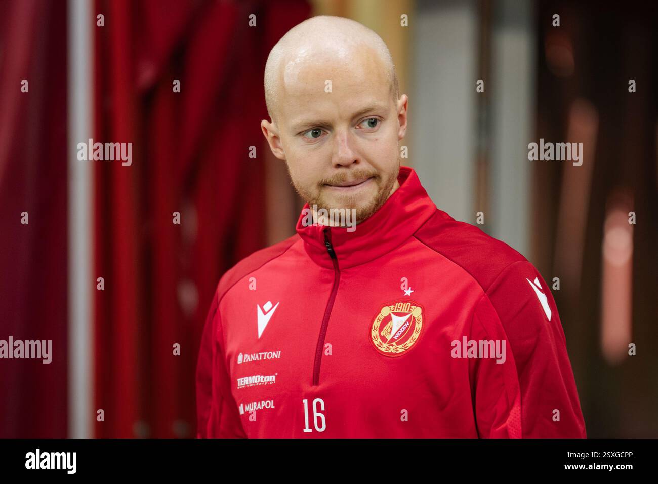 Lodz, Poland. 22nd Feb, 2025. Peter Therkildsen of Widzew seen during ...