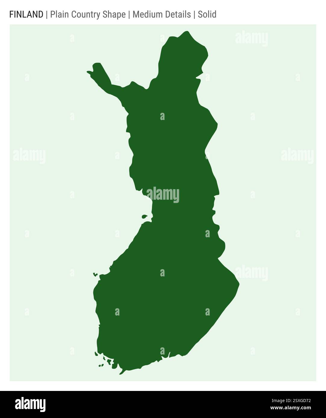 Finland plain country map. Medium details. Solid style. Shape of ...