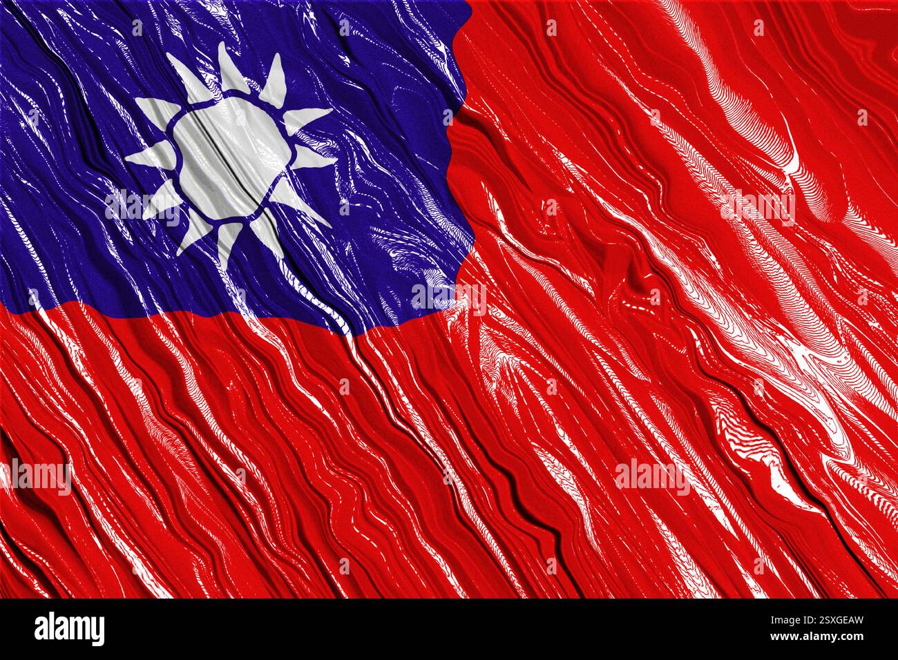 Taiwan silk flag Stock Vector Images - Alamy