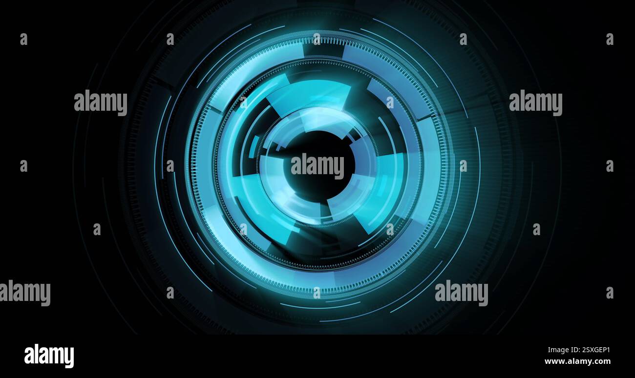 Image of scope scanning and digital data processing over black ...