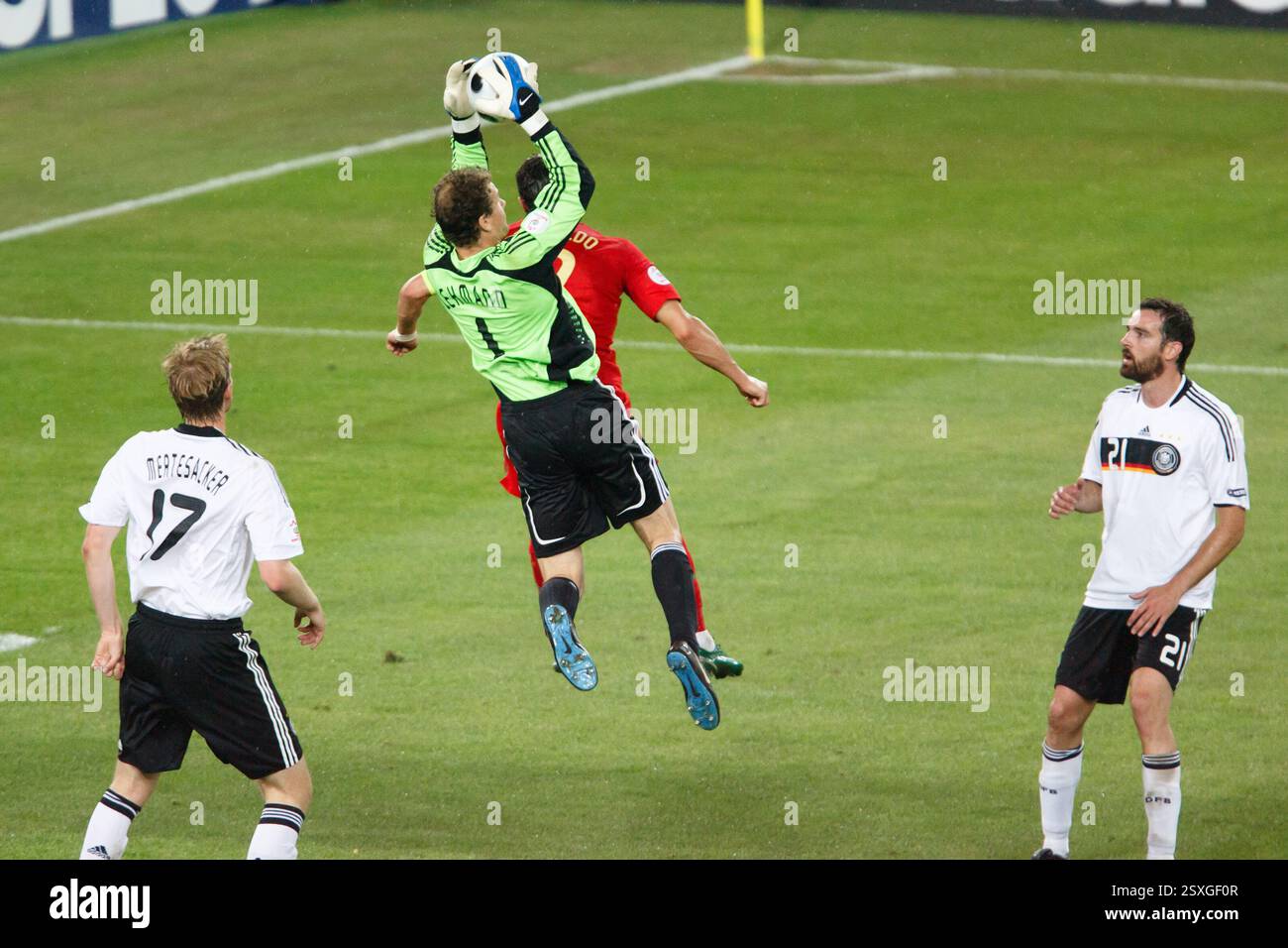 BASEL, SWITZERLAND - JUNE 19: Goalkeeper Jens Lehmann of Gemany makes a ...