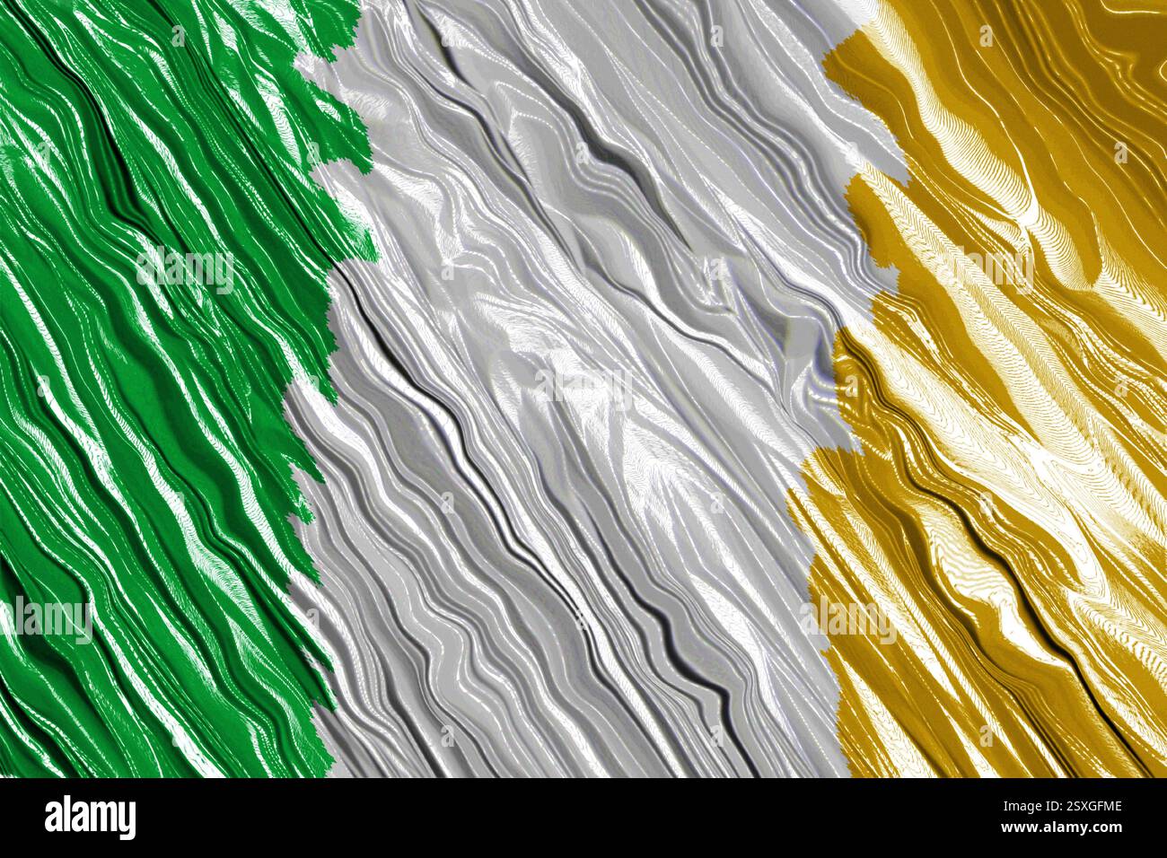 Lustrous silk fabric texture with Irish flag design Stock Vector Image ...