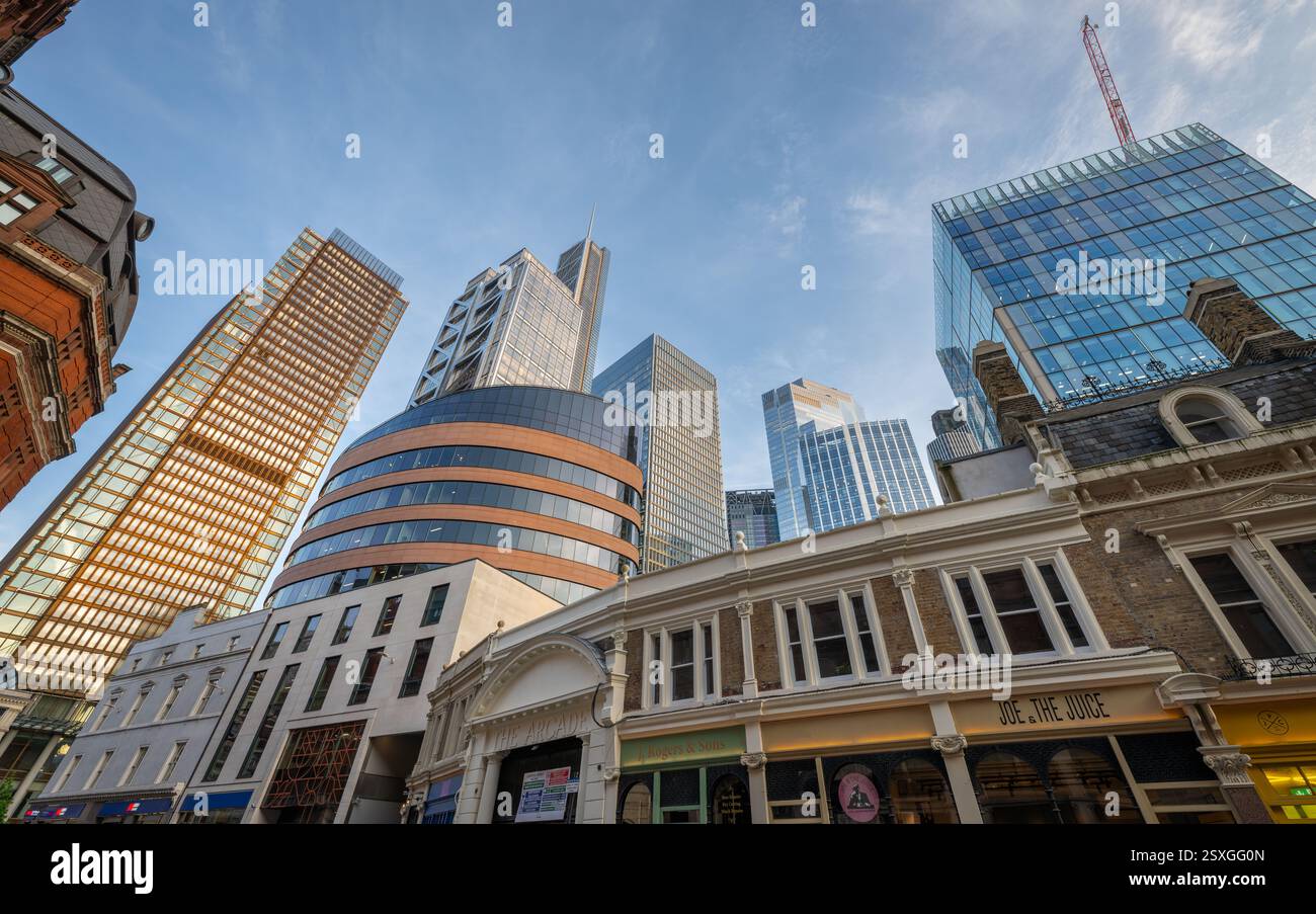London, UK: Tall buildings in the City of London seen from Liverpool ...
