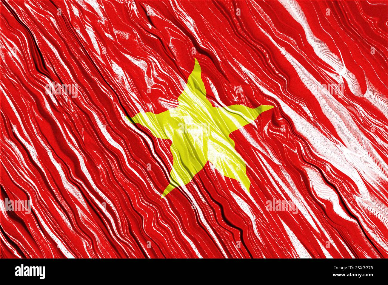 Lustrous silk fabric texture with Vietnamese flag design Stock Vector ...