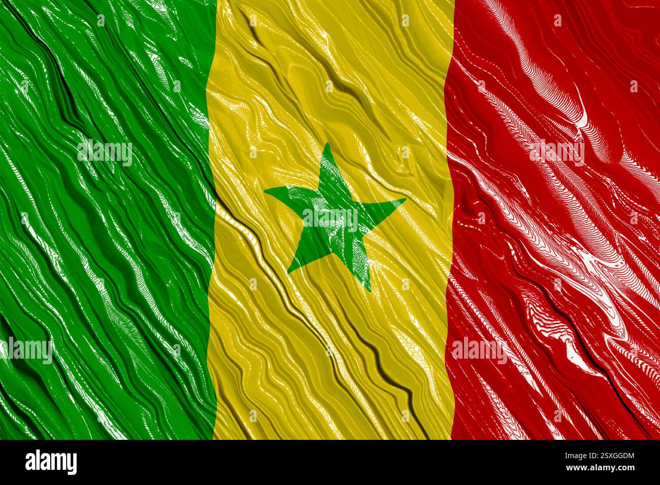 The texture of the silk fabric with the Senegalese flag Stock Vector ...