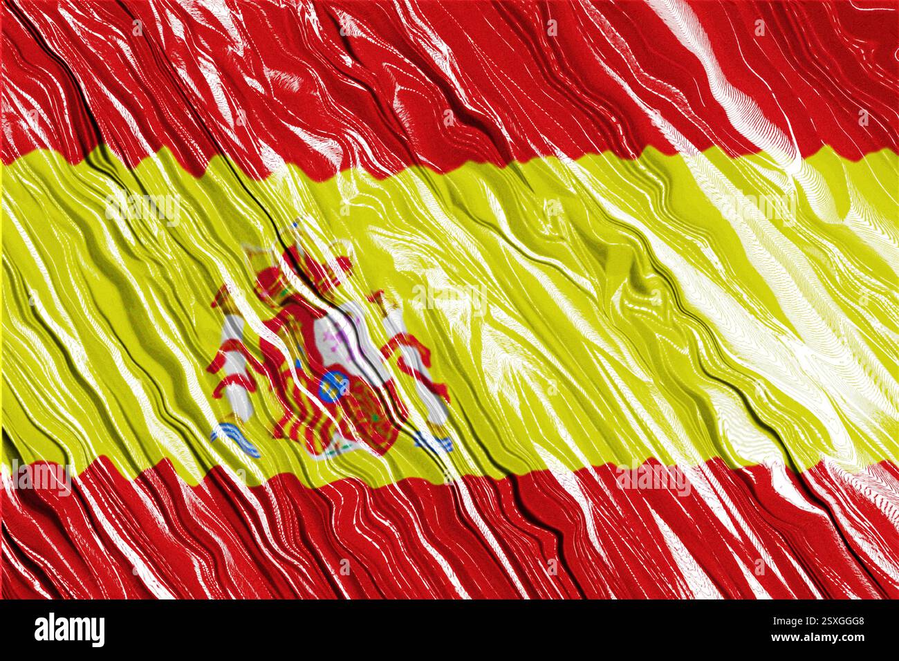 Lustrous silk fabric texture with Spanish flag design Stock Vector ...