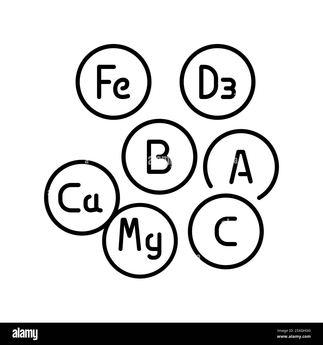 Micronutrients Black Line Icon Vector Isolated Element Nutritionology Editable Stroke