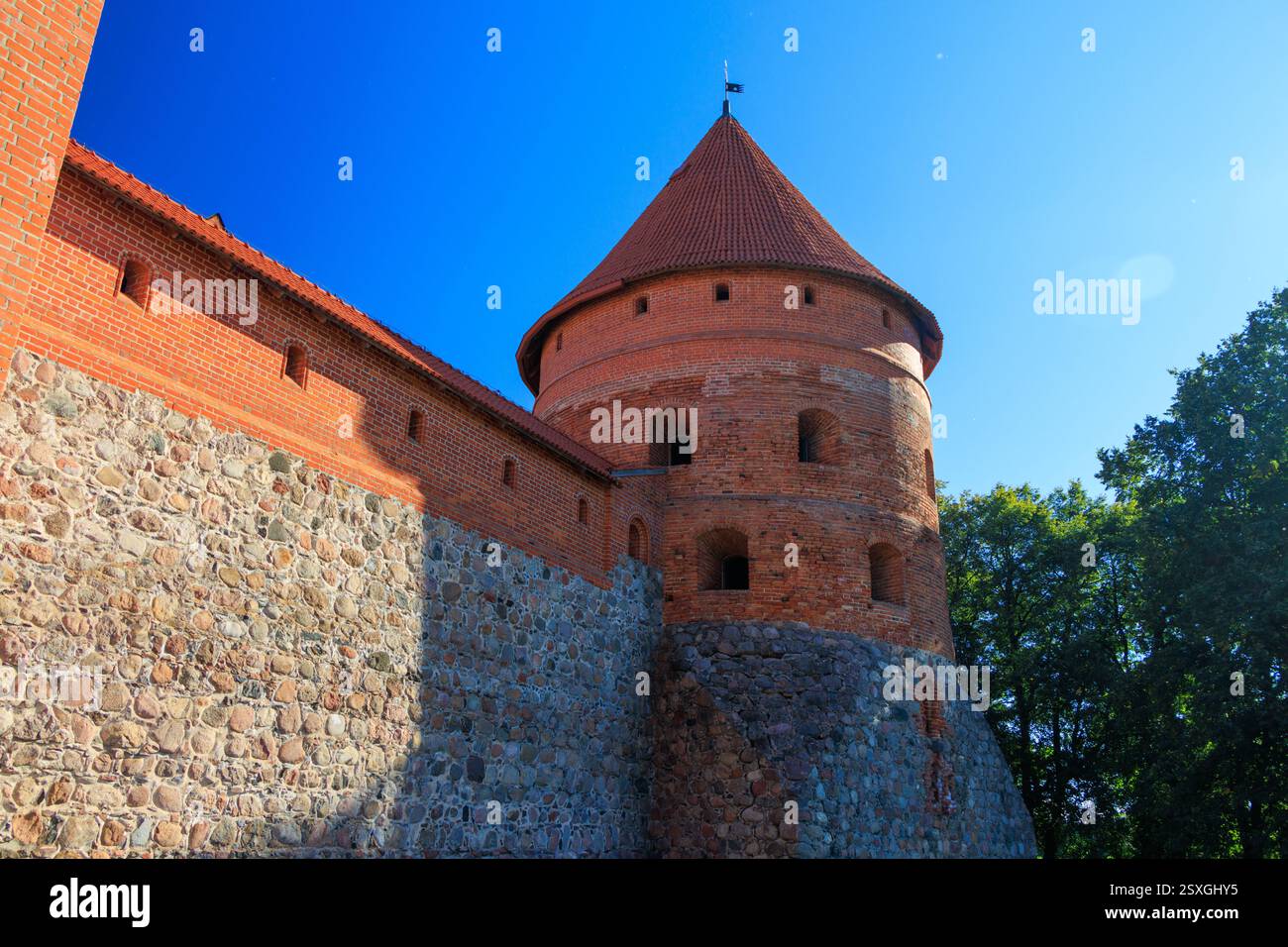 Trakai. Trakai island castle. Inner courtyard of the castle Stock Photo ...