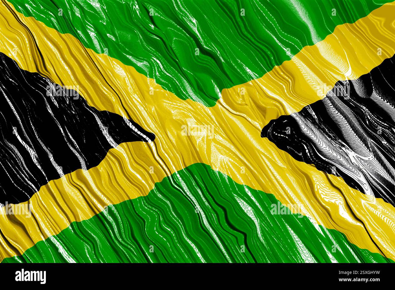 Satin texture jamaican flag Stock Vector Images - Alamy