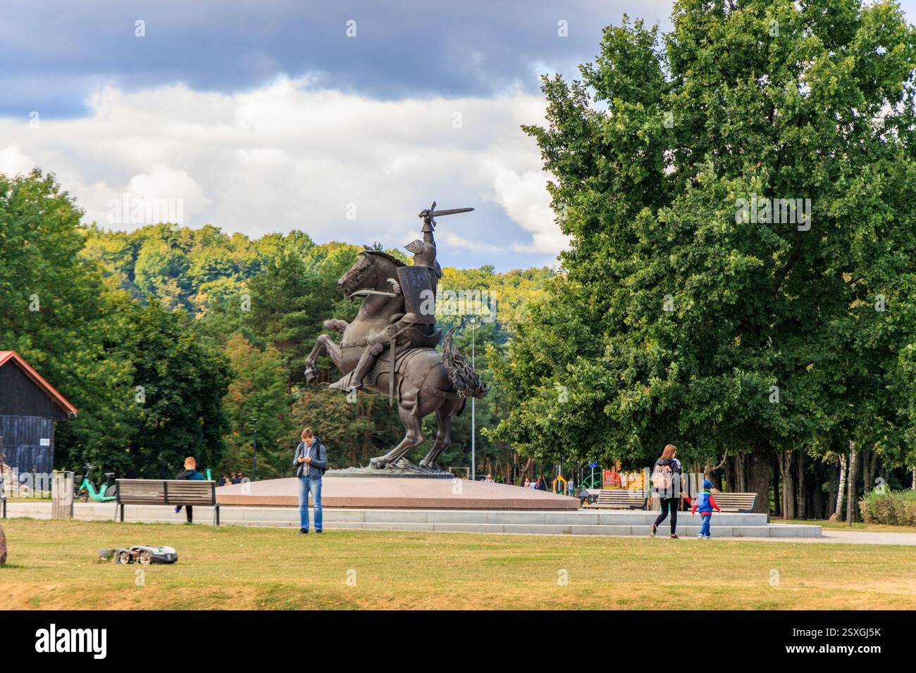 Kaunas. Monument Coat of arms of Lithuania. Coat of arms of Lithuania ...