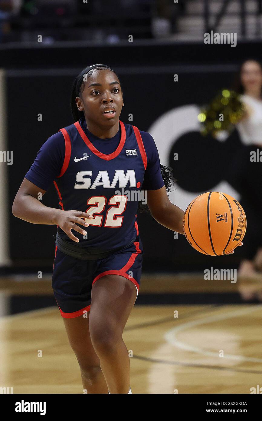 SPARTANBURG, SC - FEBRUARY 20: Samford Bulldogs guard Sierra Godbolt ...