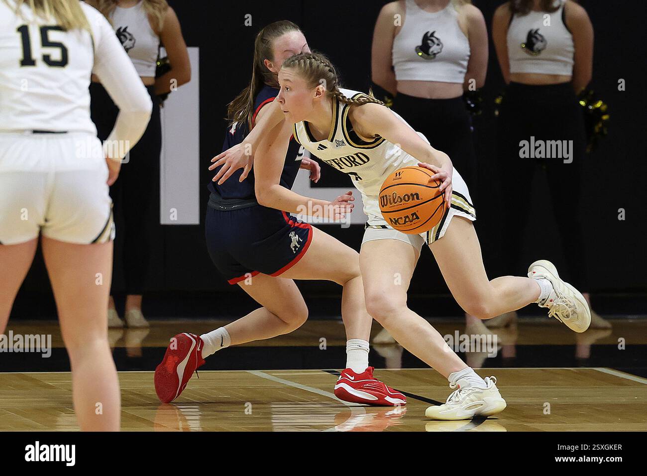 SPARTANBURG, SC - FEBRUARY 20: Wofford Terriers guard Maddie Heiss (2 ...