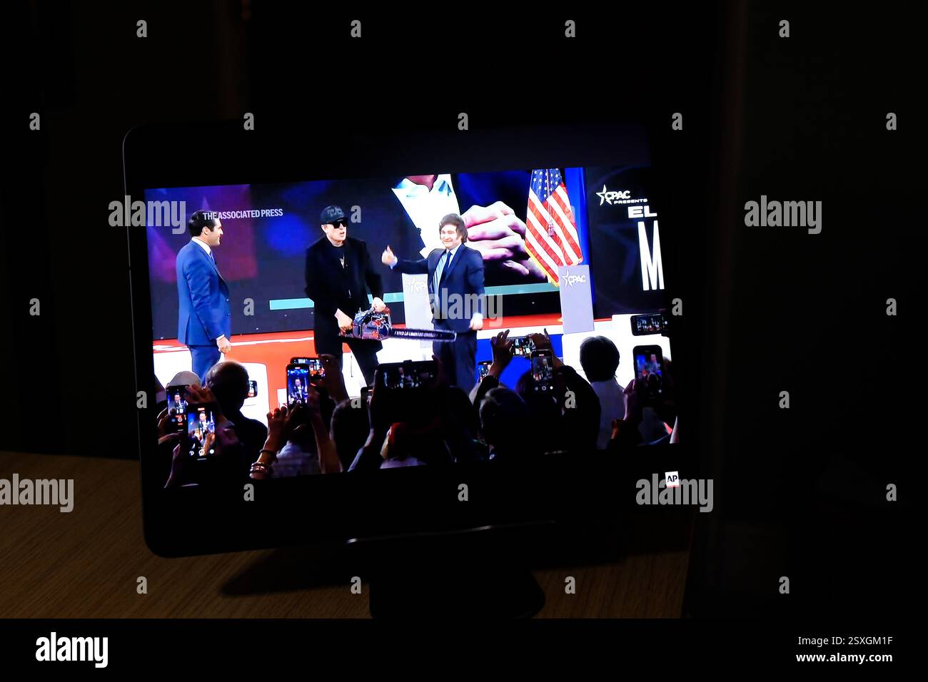 Washington DC, USA - 21 Feb 2025 - Elon Musk speaking at the CPAC ...