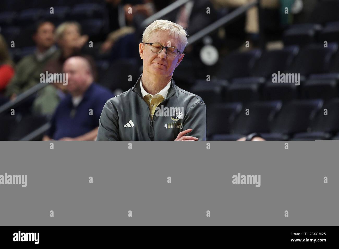 SPARTANBURG, SC - FEBRUARY 20: Wofford Terriers head coach Jimmy ...