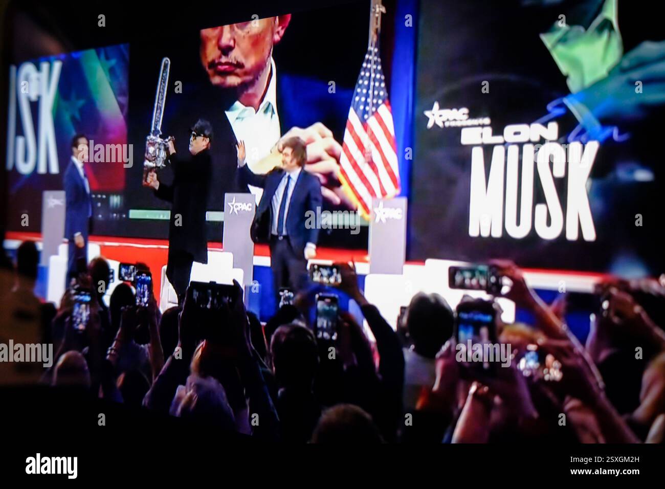 Washington DC, USA - 21 Feb 2025 - Elon Musk speaking at the CPAC ...