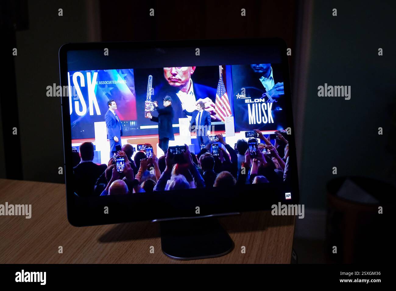 Washington DC, USA - 21 Feb 2025 - Elon Musk speaking at the CPAC ...