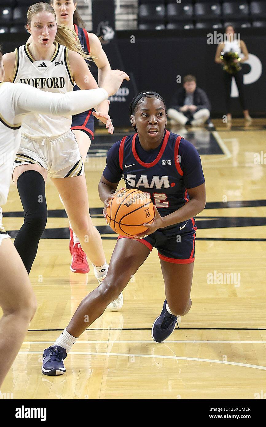 SPARTANBURG, SC - FEBRUARY 20: Samford Bulldogs guard Sierra Godbolt ...