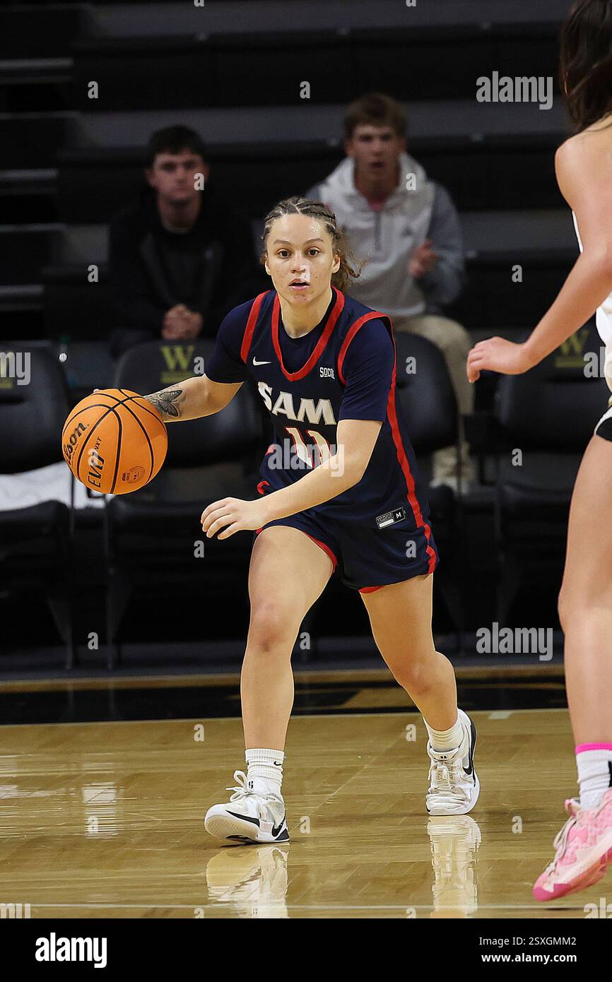 SPARTANBURG, SC - FEBRUARY 20: Samford Bulldogs guard Alonya Waldon (11 ...