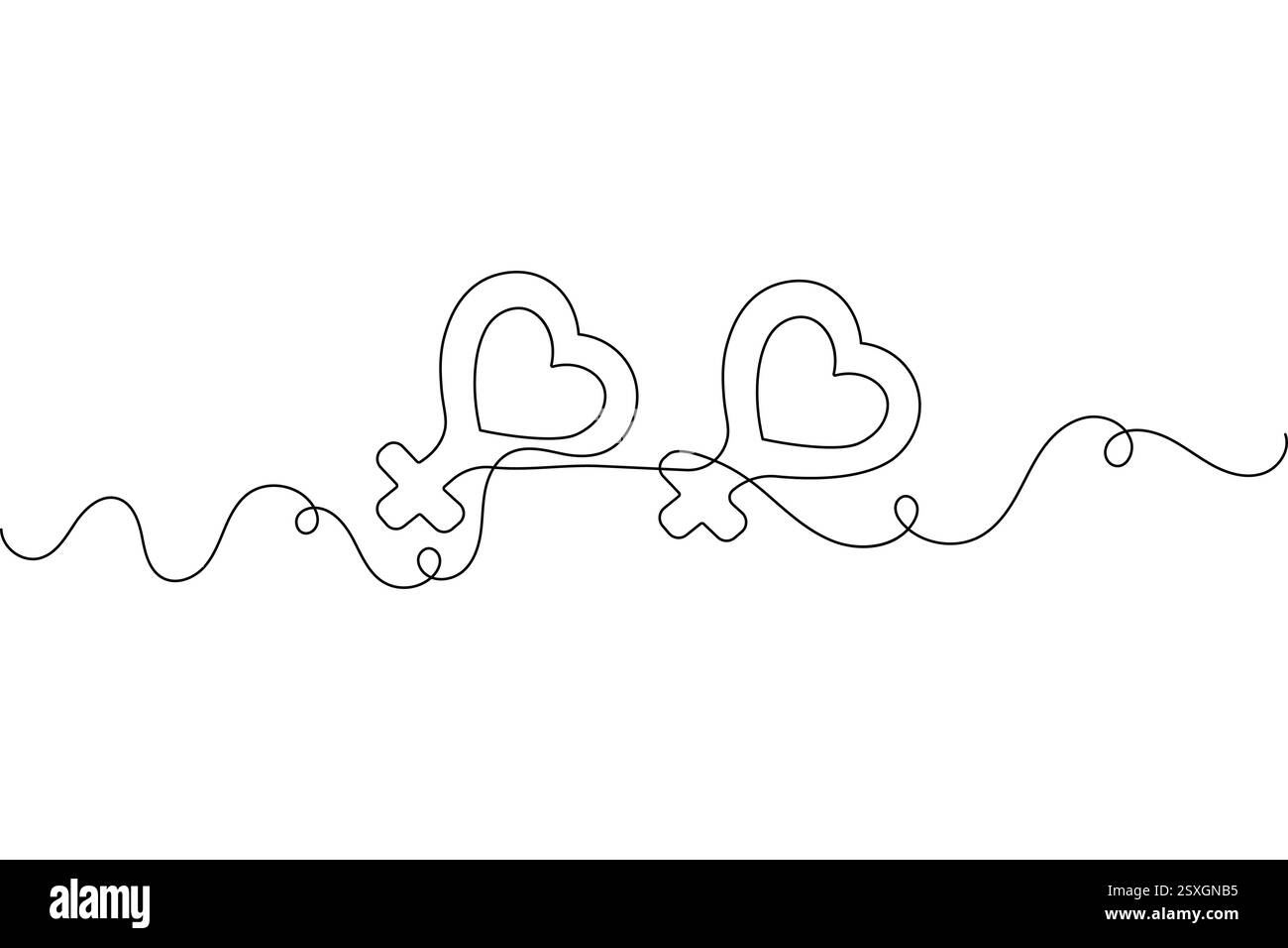 Female gender symbol one line art with minimalist isolated outline ...