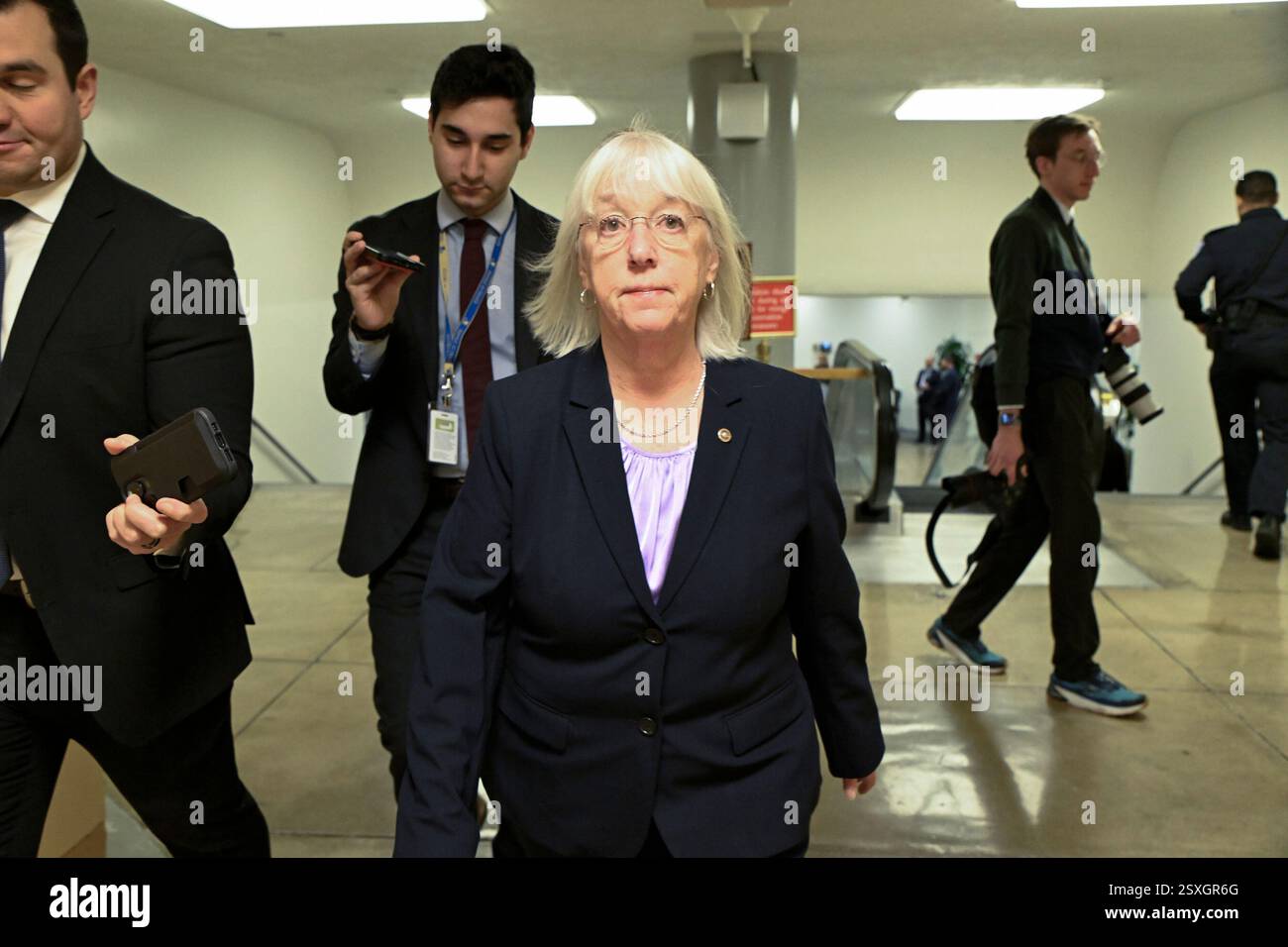 United States Senator Patty Murray (Democrat of Washington) speaks with ...