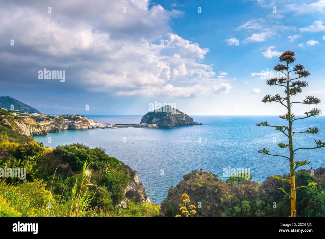 Ischia Island, Sant Angelo coast and islet. Travel destination in ...