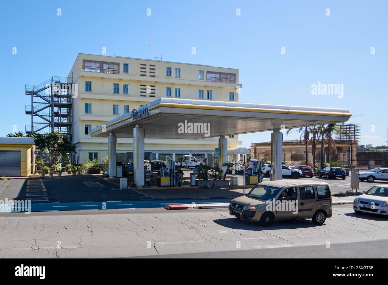 Catania. Italy - February 24, 2025: Urban gas station. A modern gas ...