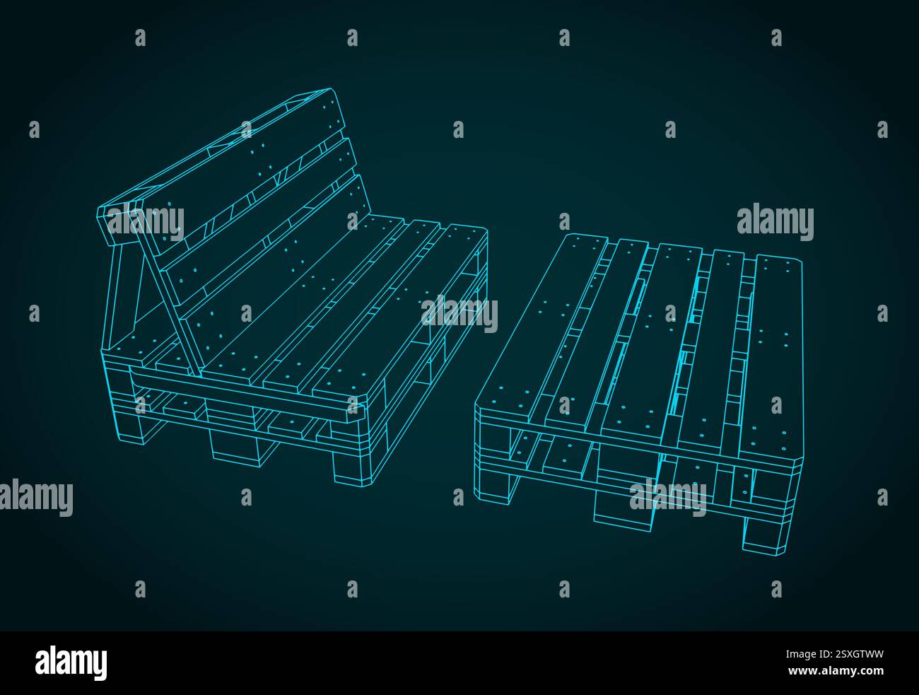 Stylized vector illustration of pallet furniture Stock Vector Image ...