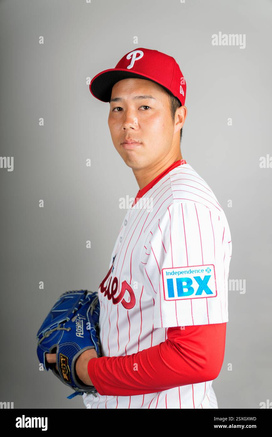 This is a 2025 photo of pitcher Koyo Aoyagi of the Philadelphia ...