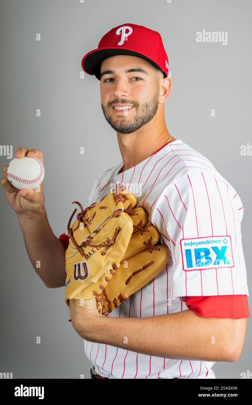 This is a 2025 photo of pitcher Max Lazar of the Philadelphia Phillies ...