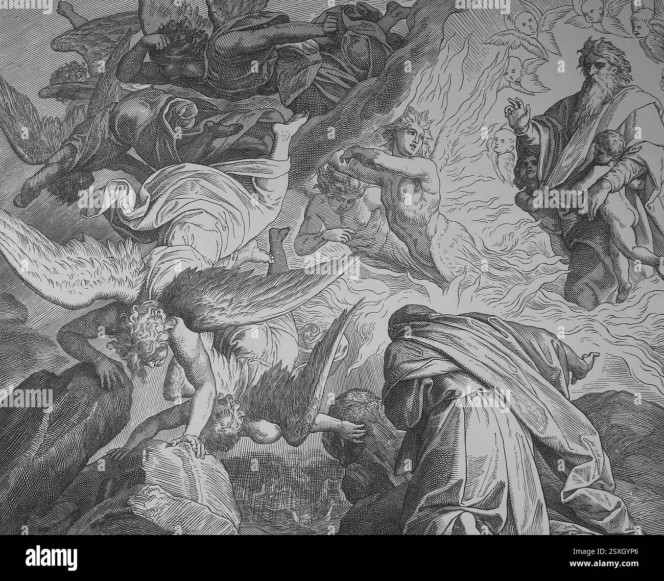 Bible. The Lord speaks to Elijah on Mount Horeb, Sinai. The Frist Book ...