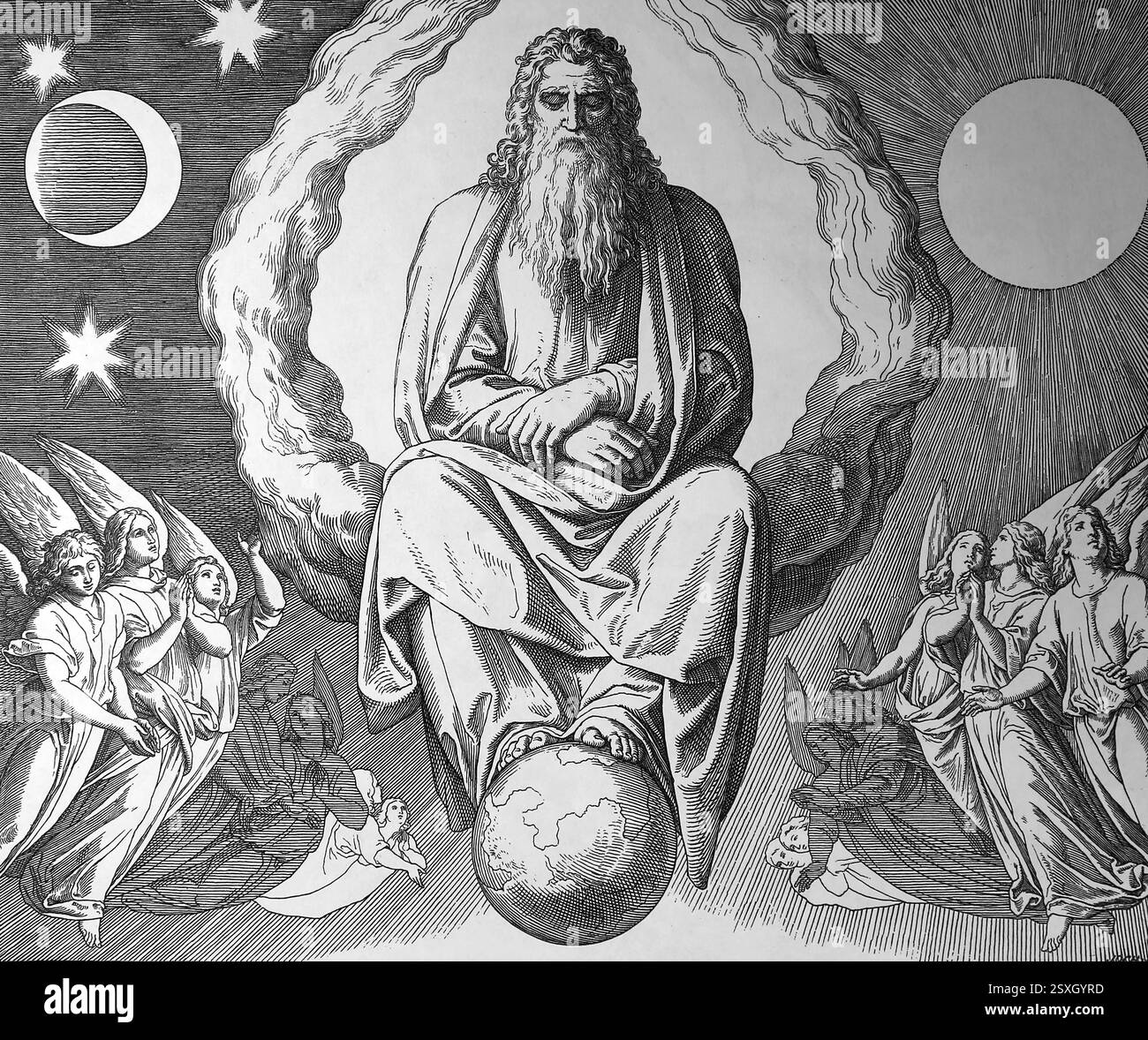 Old Testament. "The Sabbath". Rests on the seveth day. Illustration by ...