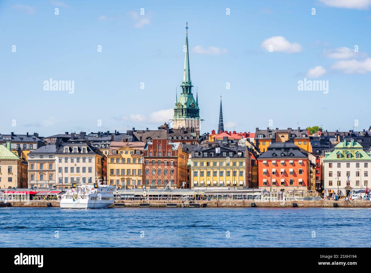 Eastern waterfront of Gamla Stan, the old town of Stockholm, Sweden ...