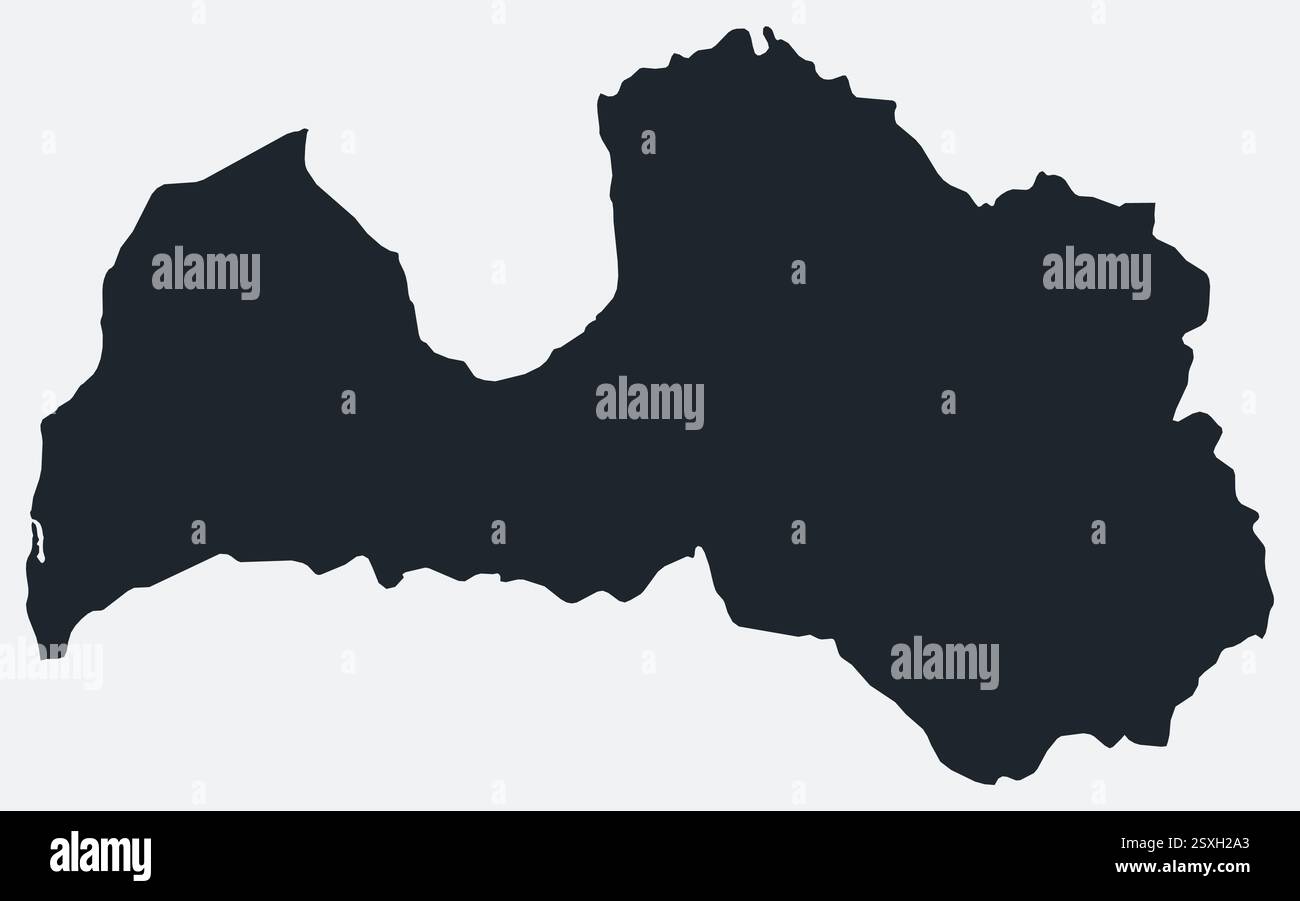 Latvia map. Just a simple border map. Shape of the country. Flat blank ...