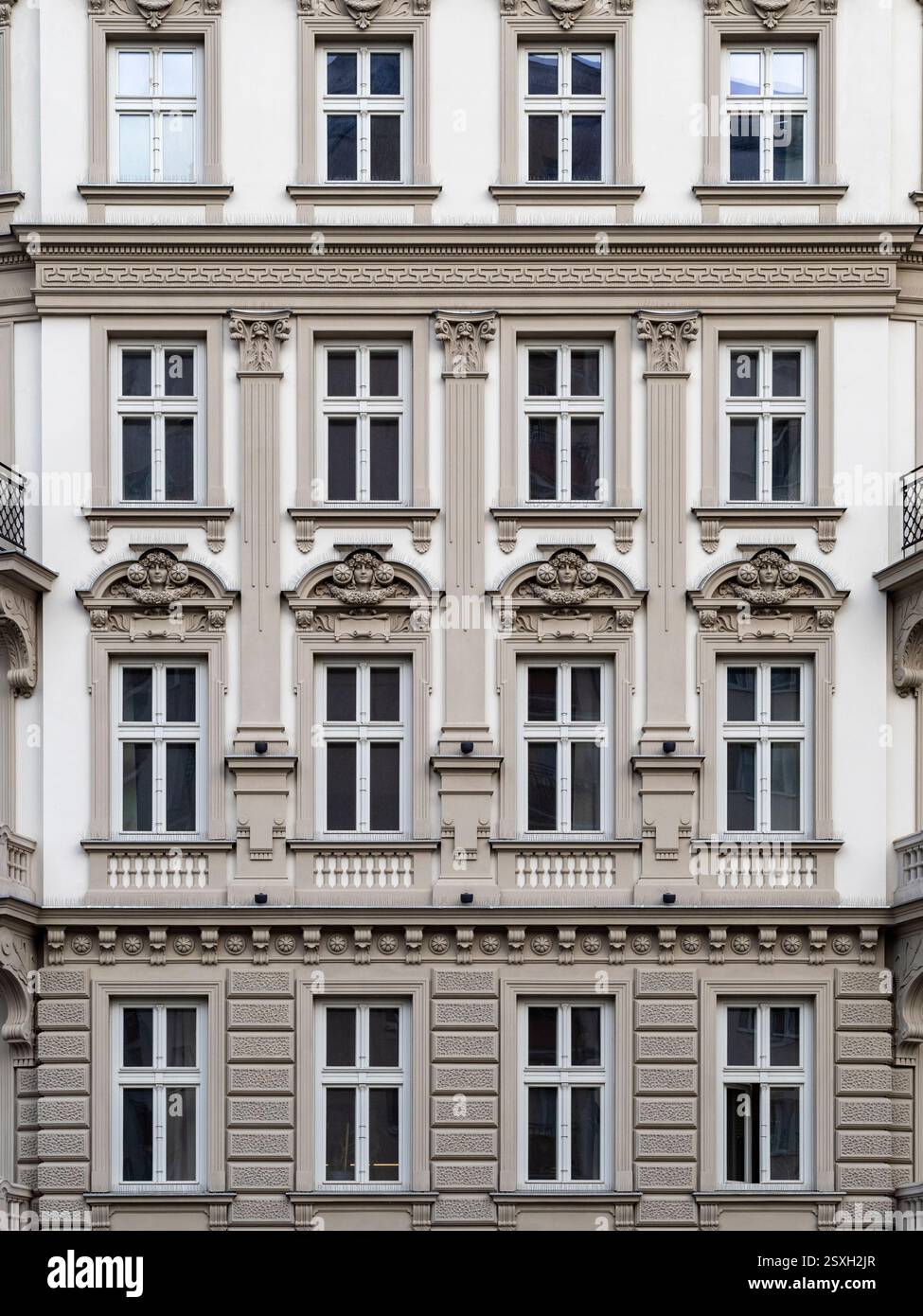 Focused view of a traditional European building highlighting its ...