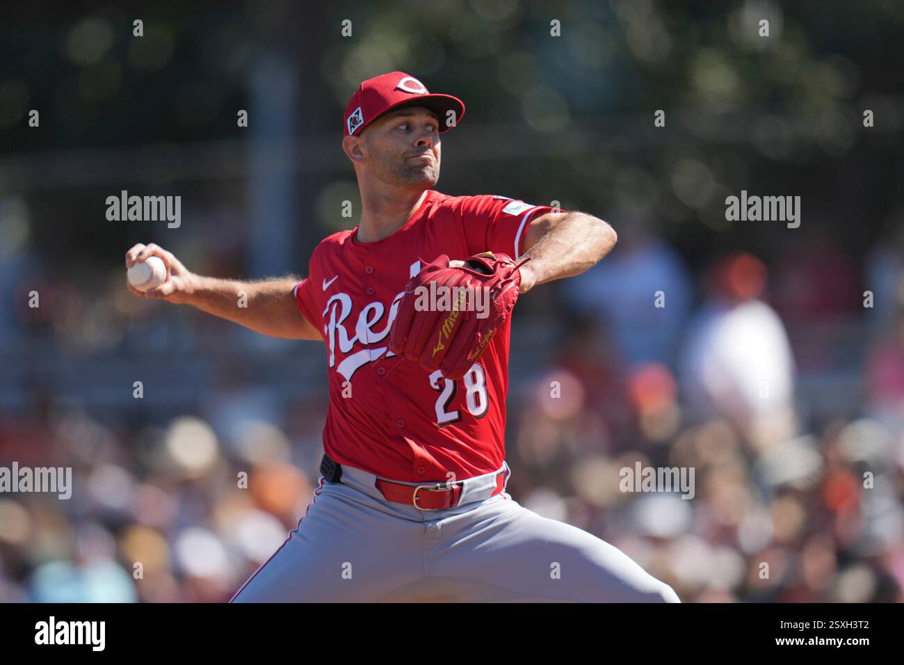 Cincinnati Reds pitcher Nick Martinez throws against the San Francisco ...