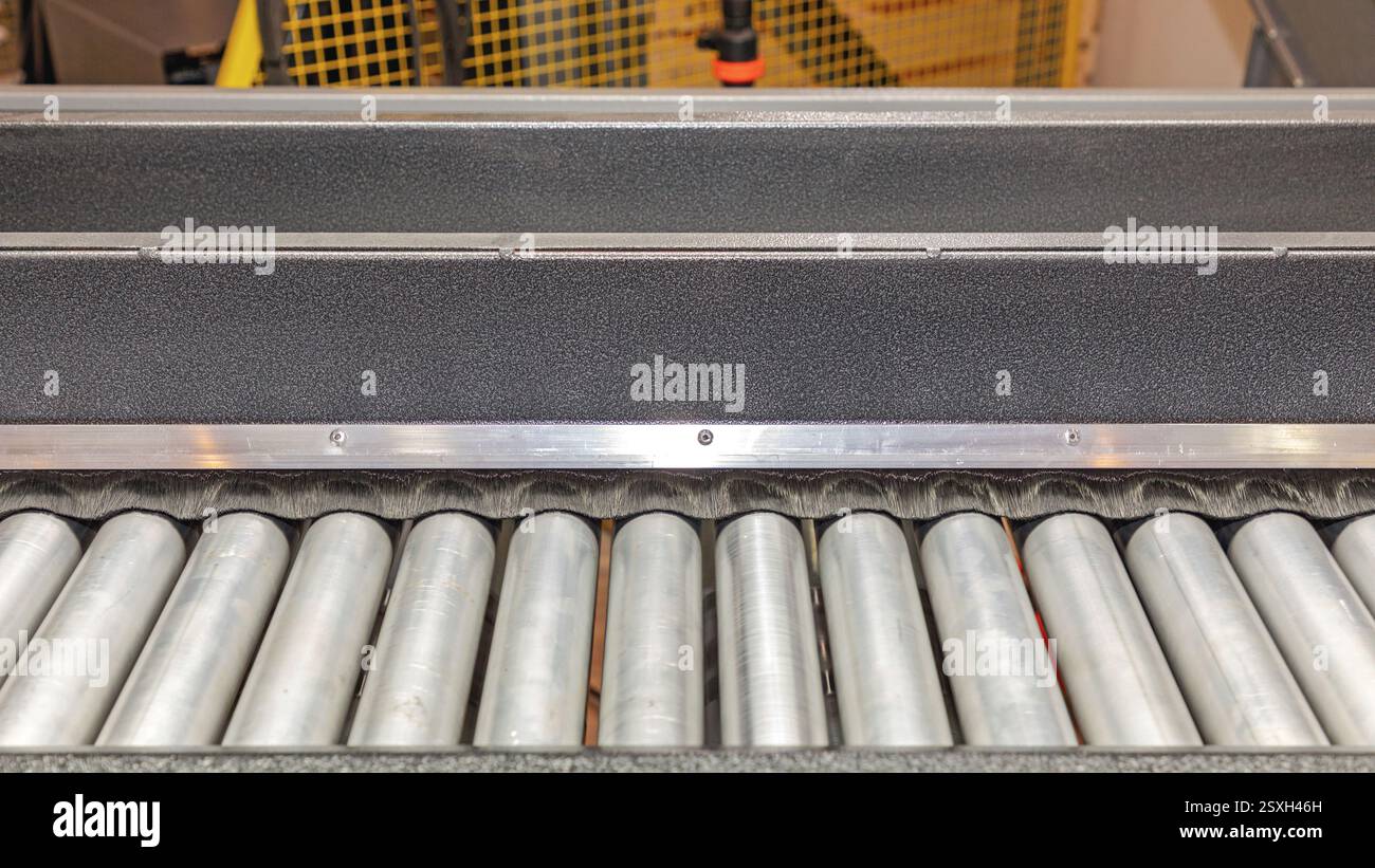 Metal Rollers Conveyor Factory Production Line Equipment Stock Photo ...